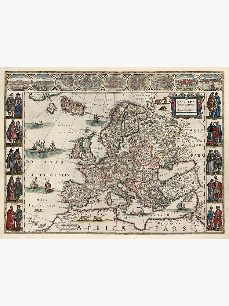 "1630 Europe Map by Blaeu - Restored for printing" Poster by gylfigylfa | Redbubble