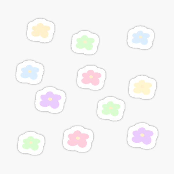 "pastel rainbow flower design" Sticker for Sale by winniethedog | Redbubble