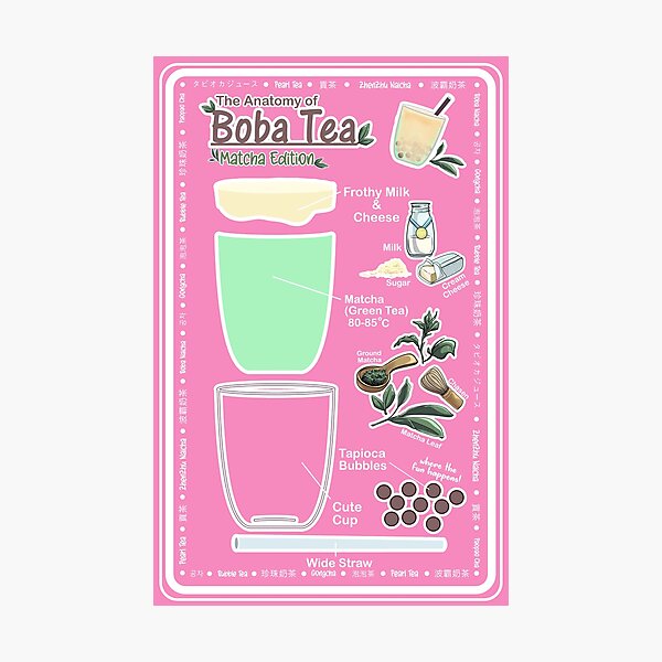 "Anatomy of Boba Tea: Matcha Edition" Photographic Print for Sale by ...