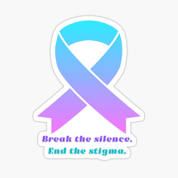 "Break the Silence, End the Stigma " Sticker by PurpleRose22 | Redbubble
