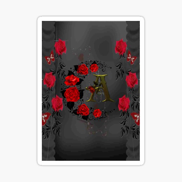 "Moon Roses Butterflies A" Sticker by CrimsonRaine141 | Redbubble