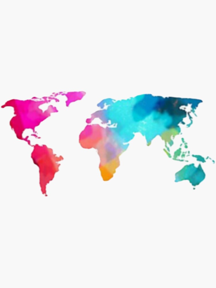 "world map " Sticker for Sale by yourclothess | Redbubble