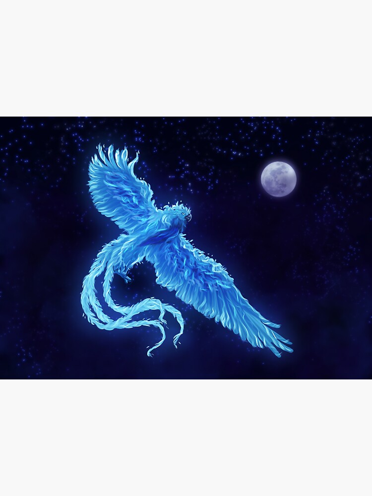 "blue fire phoenix" Sticker for Sale by sholahan-art | Redbubble