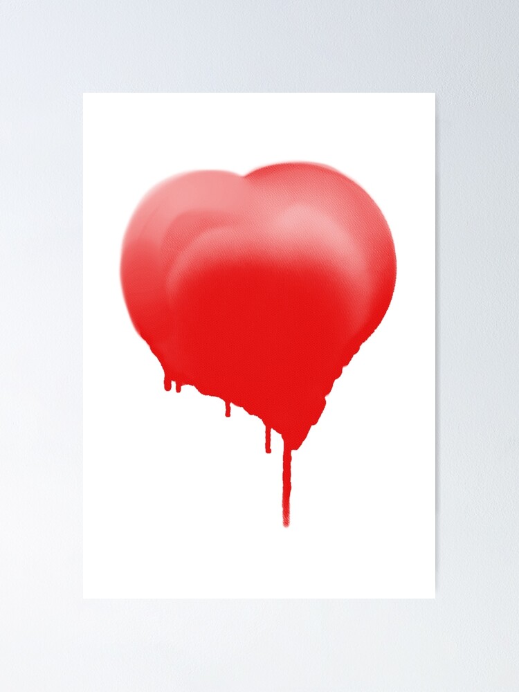 "Drippy Watercolor Red Heart" Poster for Sale by Eduardo-Tavares ...