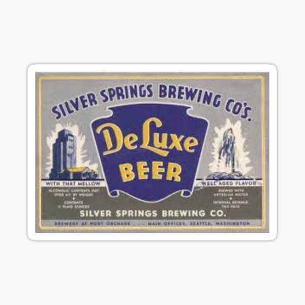 "Silver Springs Deluxe Beer" Sticker for Sale by uniquenostalgia ...