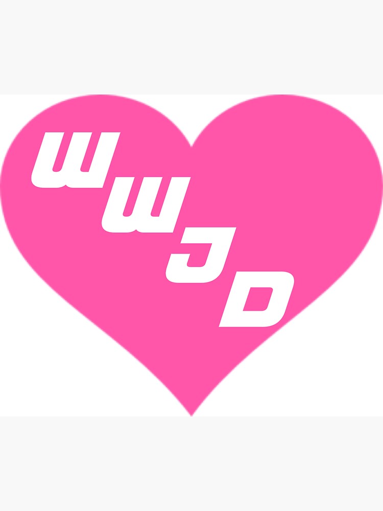 "WWJD pink Heart " Sticker by miagraceart | Redbubble