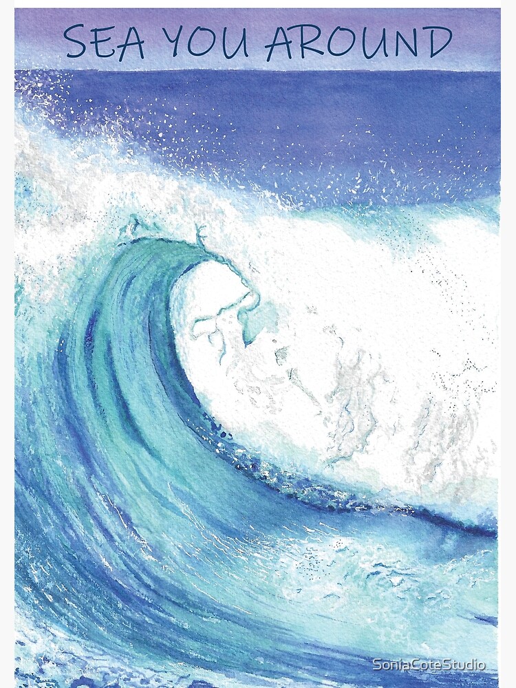 "Ride the wave makes a splash." Poster for Sale by SoniaCoteStudio ...