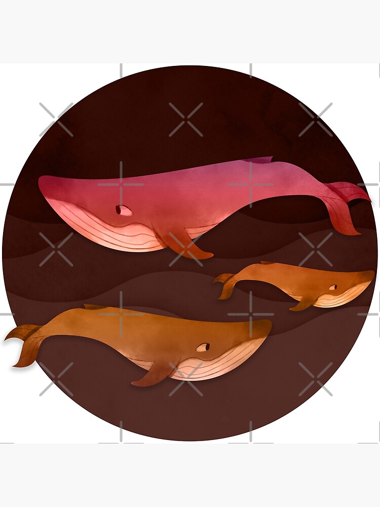 "Whimsical Whales In The Deep Ocean Illustrated Design" Poster by ...