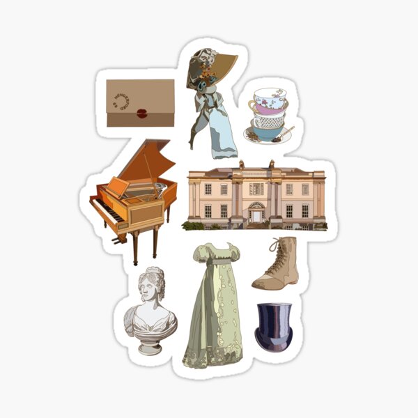 "Jane Austen Bridgerton Regency Era Collection" Sticker for Sale by ...