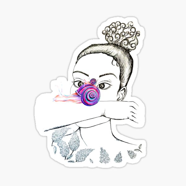 "Girl with snails" Sticker for Sale by oldsowl | Redbubble