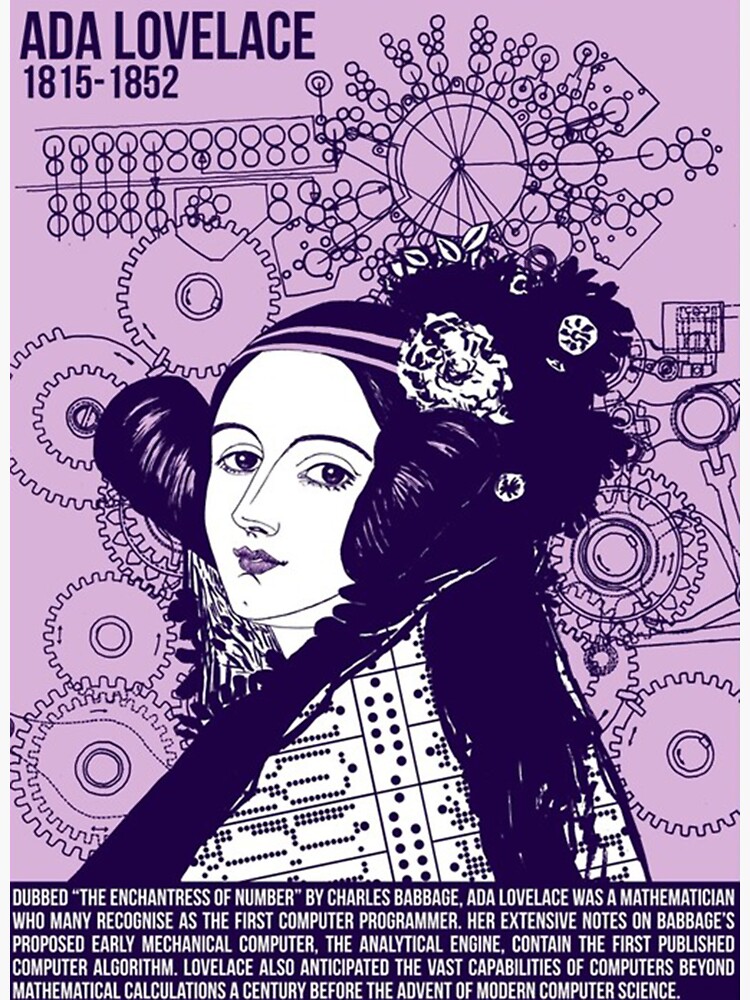 "Illustrating Great Minds - Ada Lovelace" Sticker by frankgrayk | Redbubble