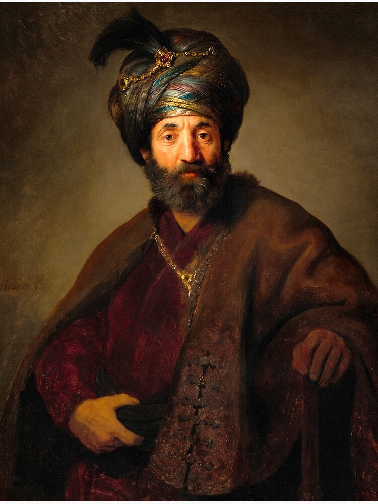 "Man in Oriental Costume, 1635 by Rembrandt van Rijn" Poster for Sale ...