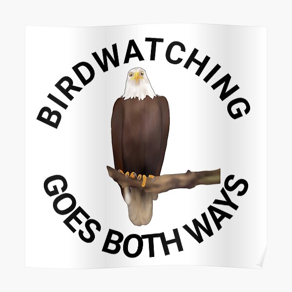 "Birdwatching goes both ways- Eagle illustration meme" Poster by ...
