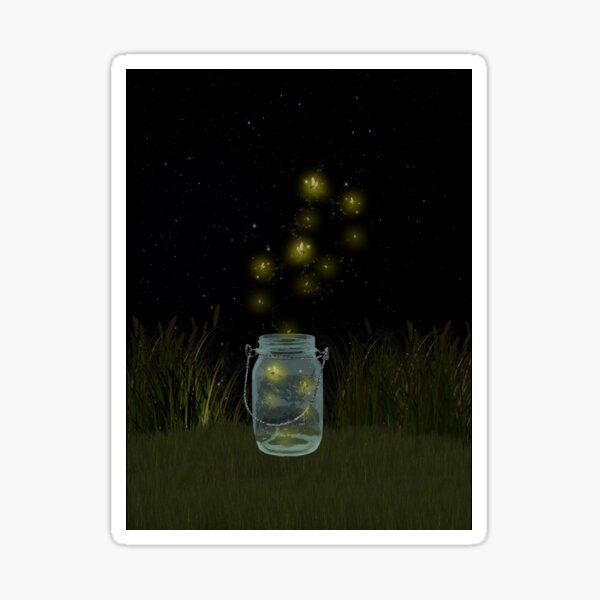 "Aesthetic Firefly Jar Art" Sticker for Sale by MeghanVirginia | Redbubble