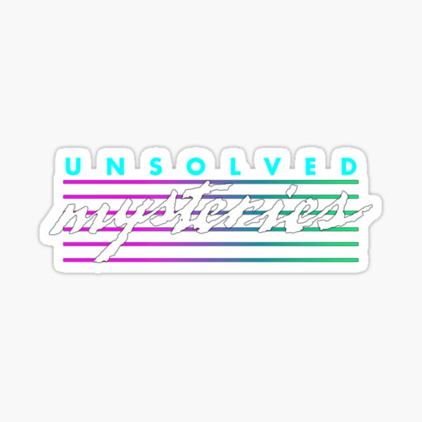 "Unsolved Mysteries" Sticker for Sale by Double-Ghost | Redbubble
