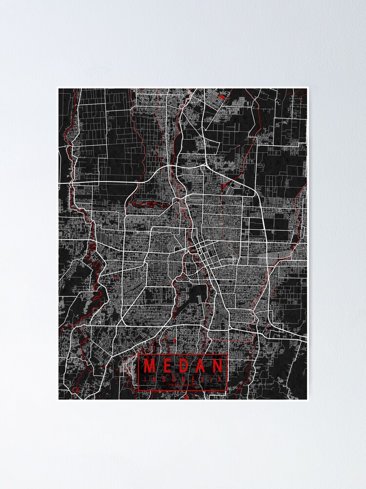 "Medan City Map of Sumatra, Indonesia - Oriental" Poster for Sale by ...