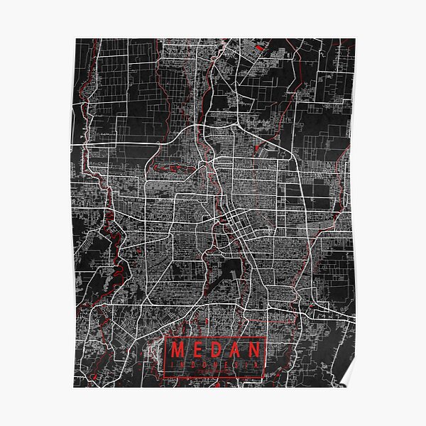 "Medan City Map of Sumatra, Indonesia - Oriental" Poster for Sale by ...