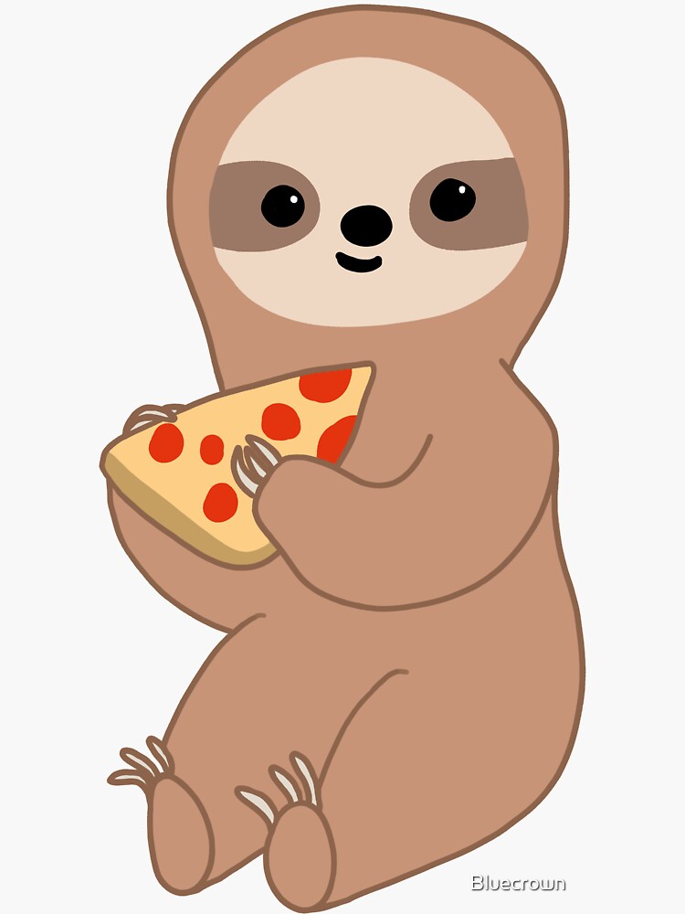"Pizza Sloth" Sticker for Sale by Bluecrown | Redbubble