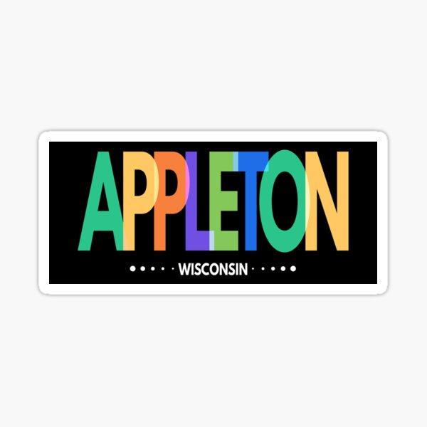 "Appleton Wisconsin" Sticker for Sale by MoonsmileProd | Redbubble
