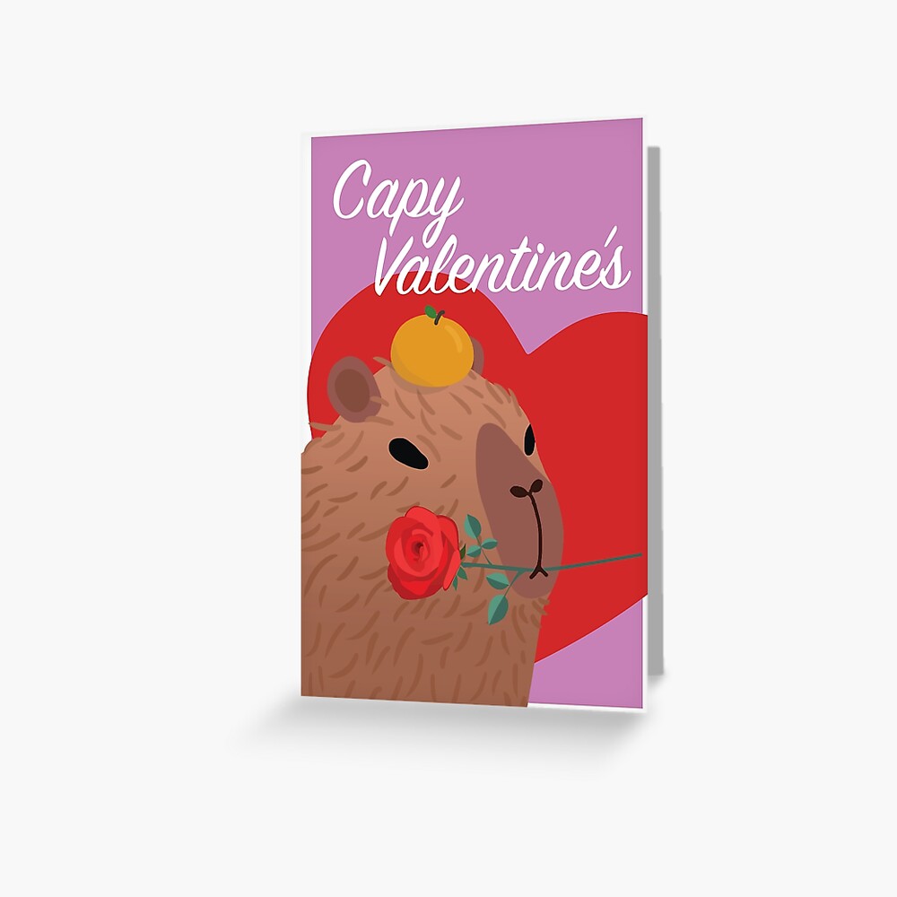 "Capybara Valentine's Day Card" Greeting Card for Sale by ...