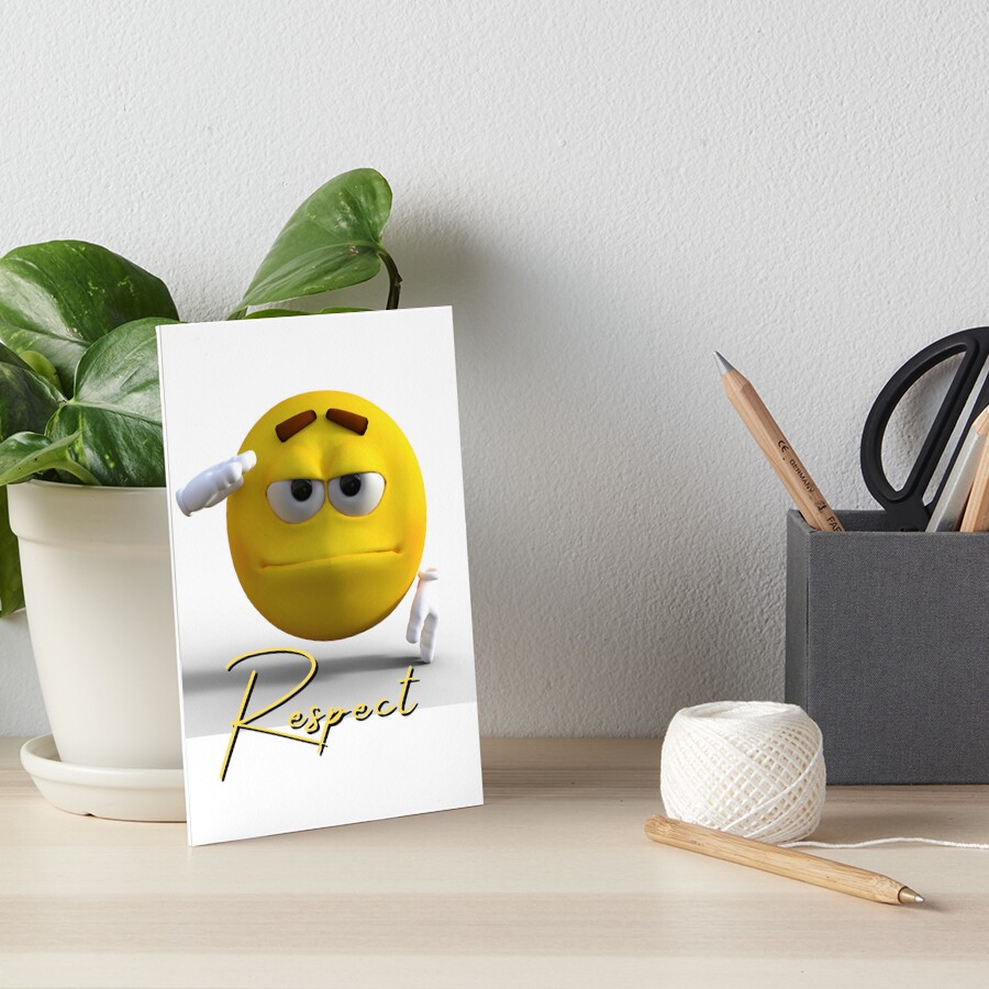 "Respect - Emoji Funny Face" Art Board Print by G-Cafe | Redbubble
