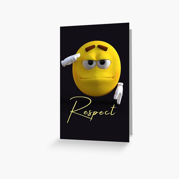 "Respect - Emoji Funny Face" Greeting Card for Sale by G-Cafe | Redbubble