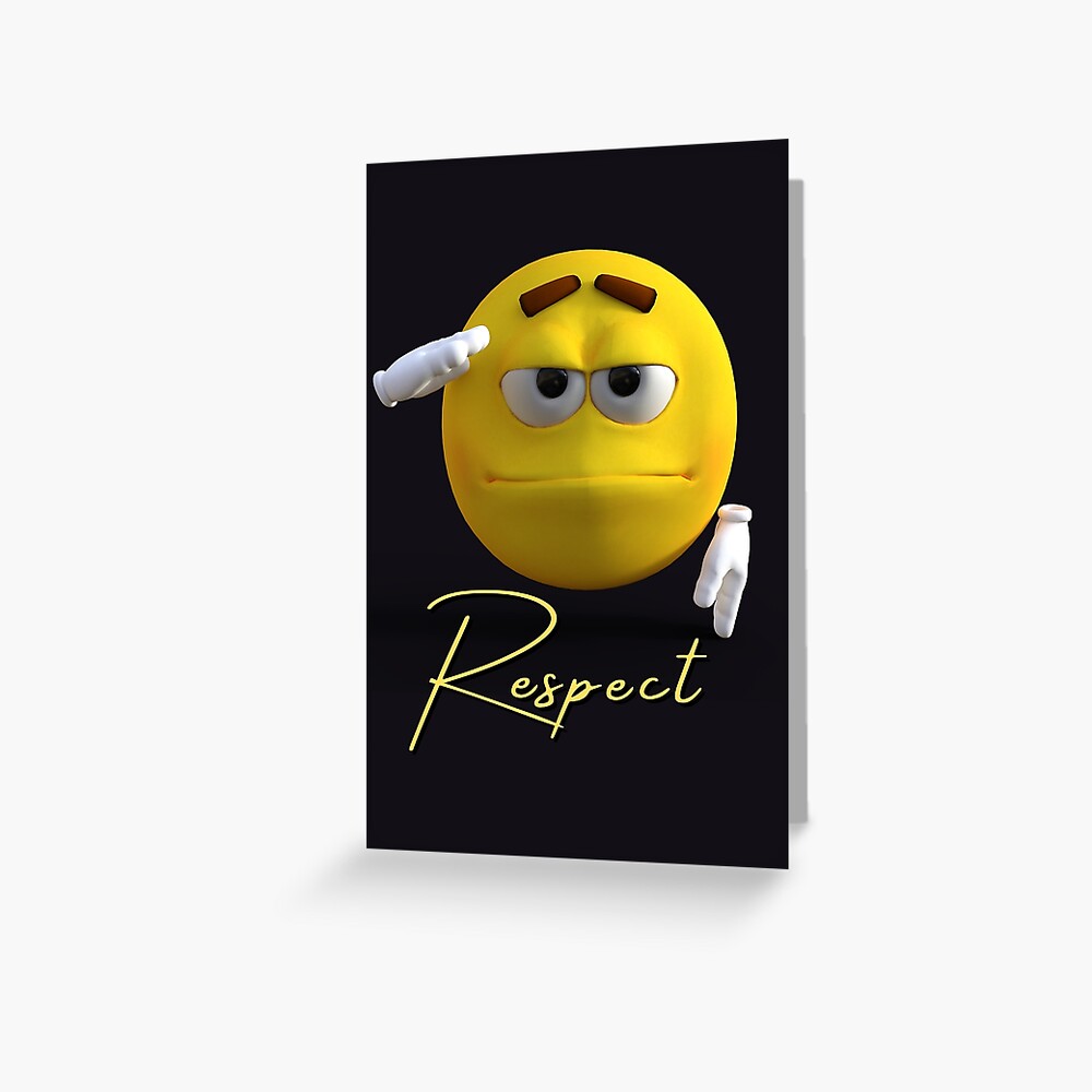 "Respect - Emoji Funny Face" Greeting Card for Sale by G-Cafe | Redbubble