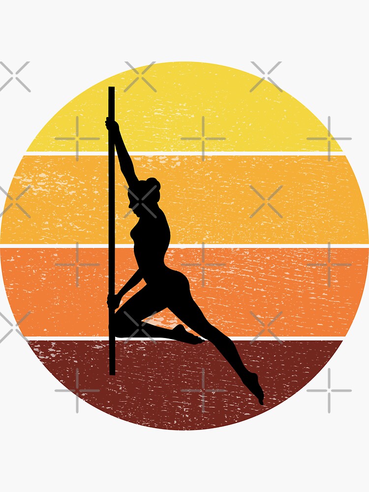 "Pole Sport Dance Dancer Acrobatics Vintage Retro Sunset" Sticker by ...