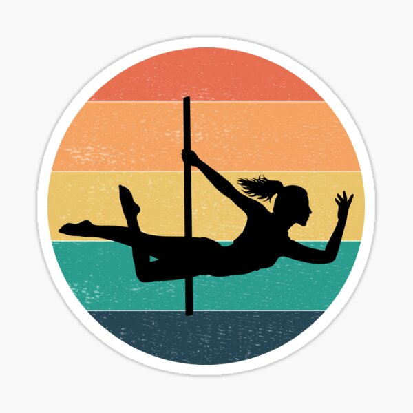 "Pole Sport Dance Dancer Acrobatics Vintage Retro Sunset" Sticker by ...
