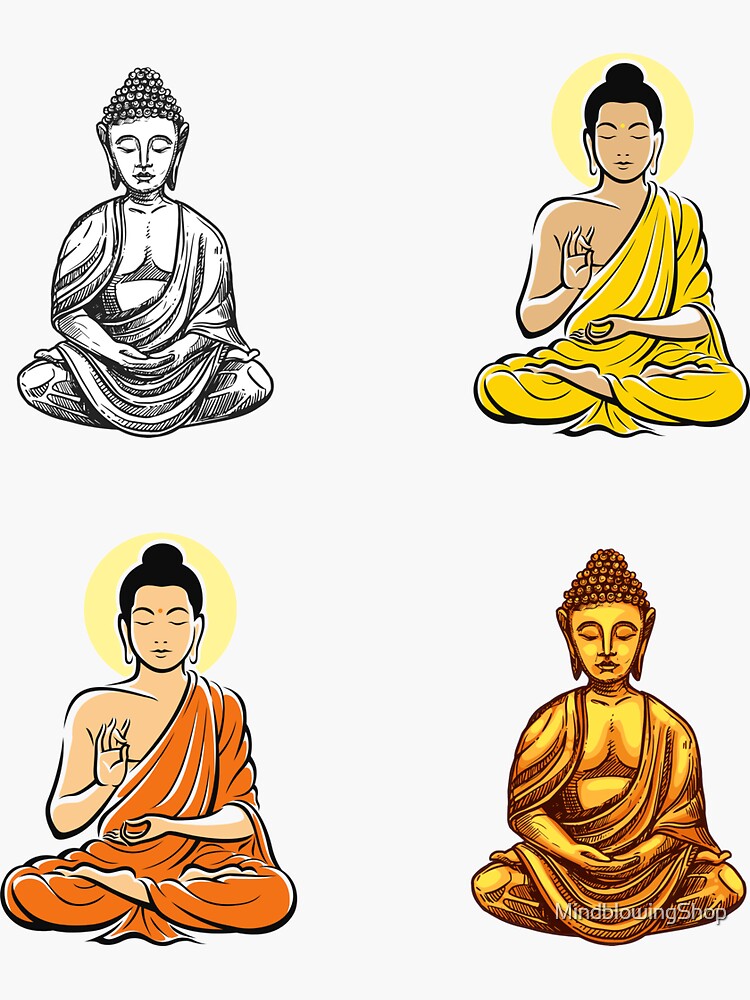 "Lord Buddha Sticker Set - VSCO, Mini Pack, Laptop Hydroflask Water ...