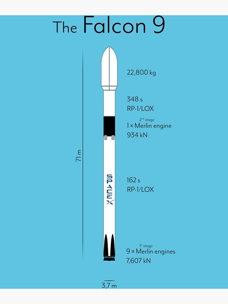 Anatomy Of The Falcon 9 Premium Matte Vertical Poster