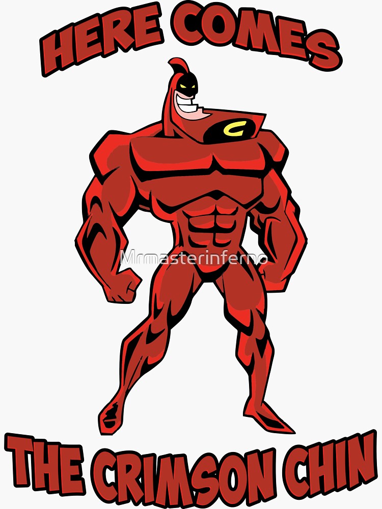 "The Crimson Chin" Sticker for Sale by Mrmasterinferno | Redbubble