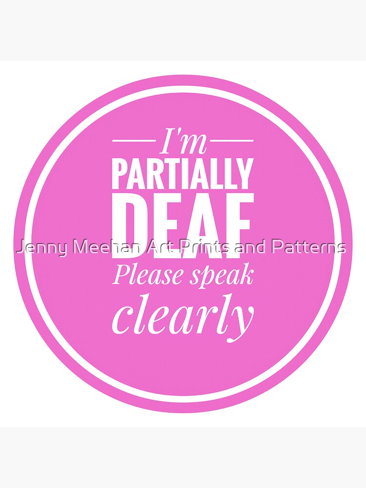 "Partially Deaf/Hard of Hearing Deaf Awareness Bright Pink Mask ...