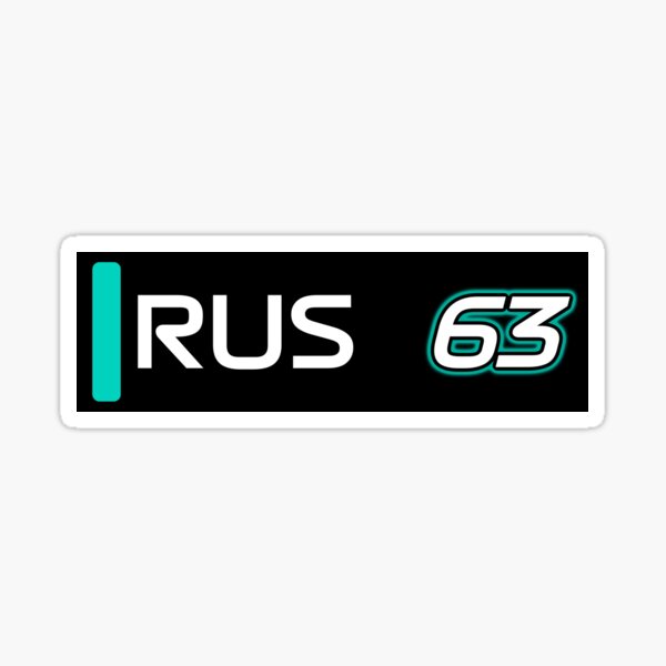 "Formula 1 2022 George Russell Number 63 TV Graphic" Sticker for Sale ...