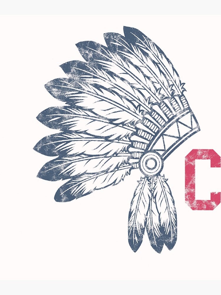 "block c with native american head cleveland " Poster for Sale by ...