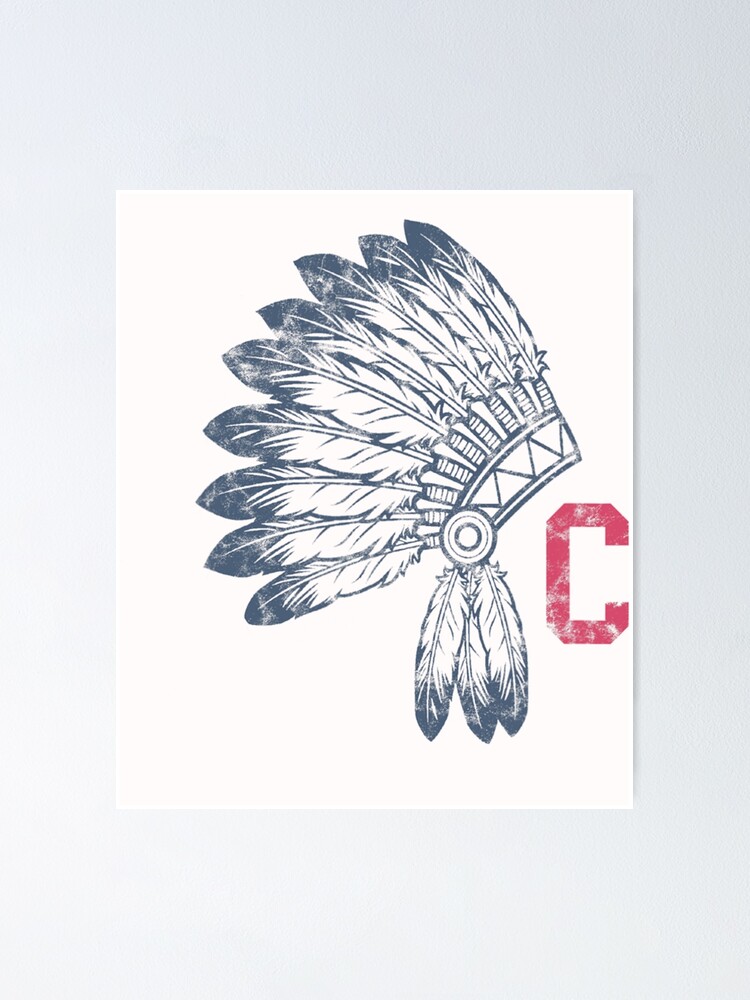"block c with native american head cleveland " Poster for Sale by ...
