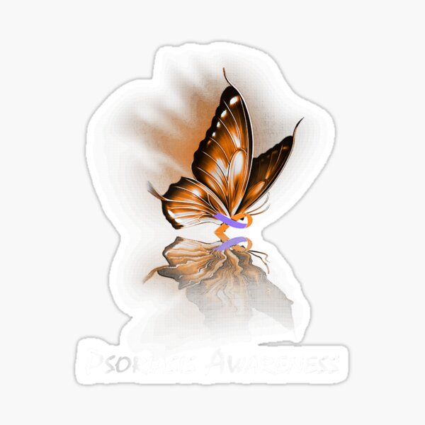 "Butterfly Ribbon Psoriasis Awareness Tank Top" Sticker for Sale by ...