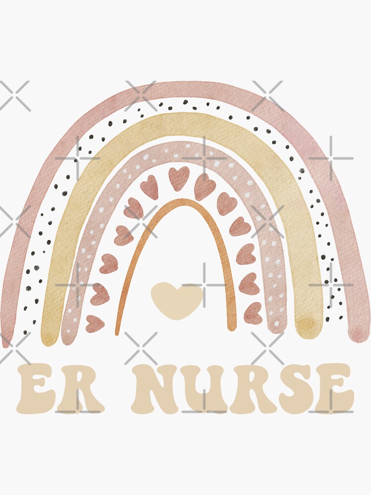 "ER nurse cute aesthetic rainbow " Sticker for Sale by Omochiroi ...