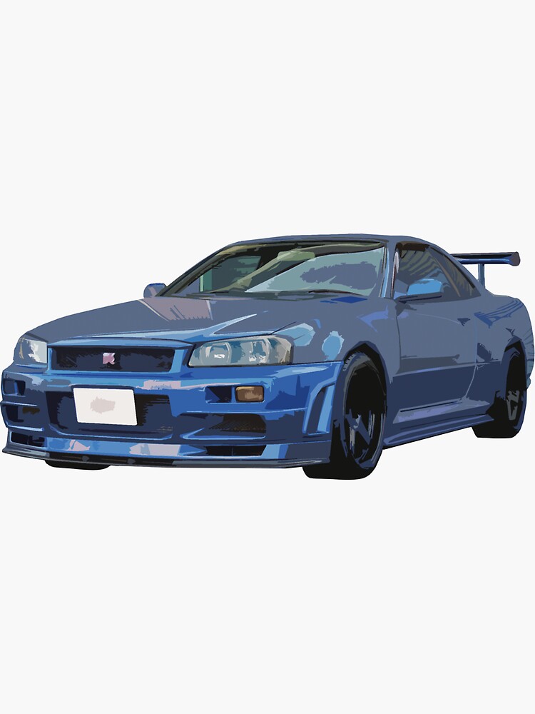 "Nissan Skyline R34 GTR" Sticker for Sale by charsville | Redbubble
