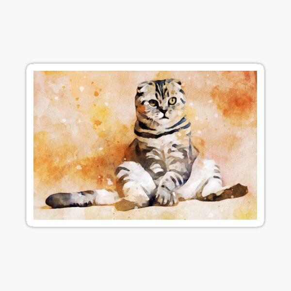 "Watercolor sitting cat" Sticker by Magmado | Redbubble