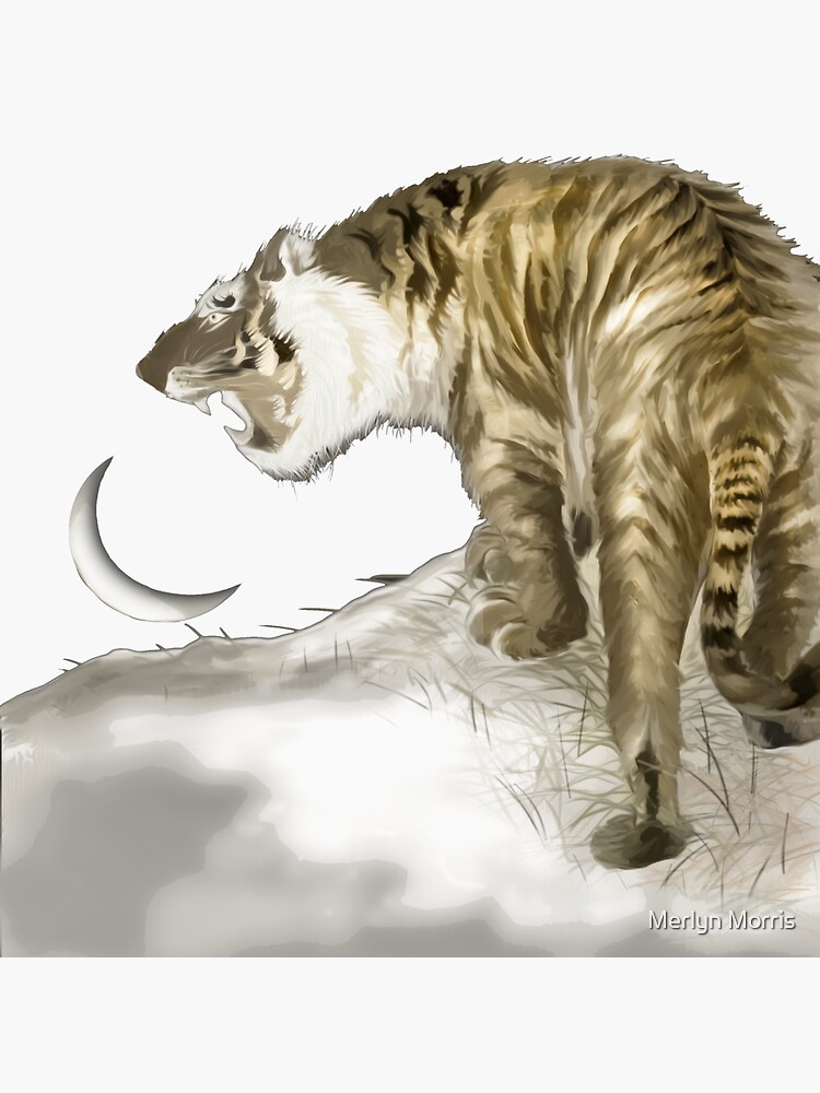 "Moon Tiger" Sticker for Sale by Digidol | Redbubble