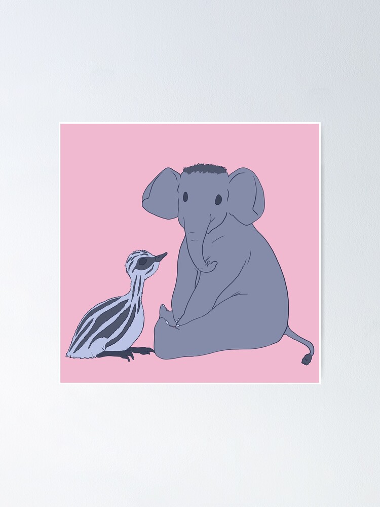 "Elephant and Emu Say Hello" Poster for Sale by ERNorman | Redbubble