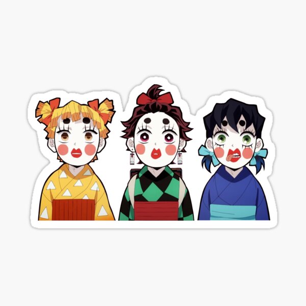 Pegatina «Demon Slayer Kimetsu no Yaiba Chibi Zenitsu, Inosuke y ...