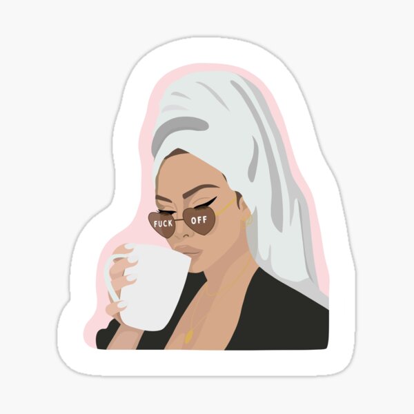 "Sipping Coffee Sticker" Sticker by girlinmindco | Redbubble