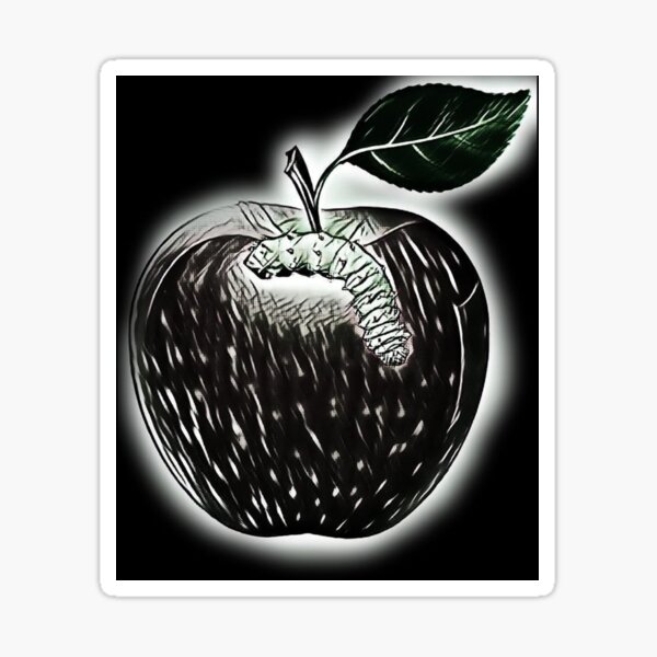 "Black Apple" Sticker by BurningStars87 | Redbubble