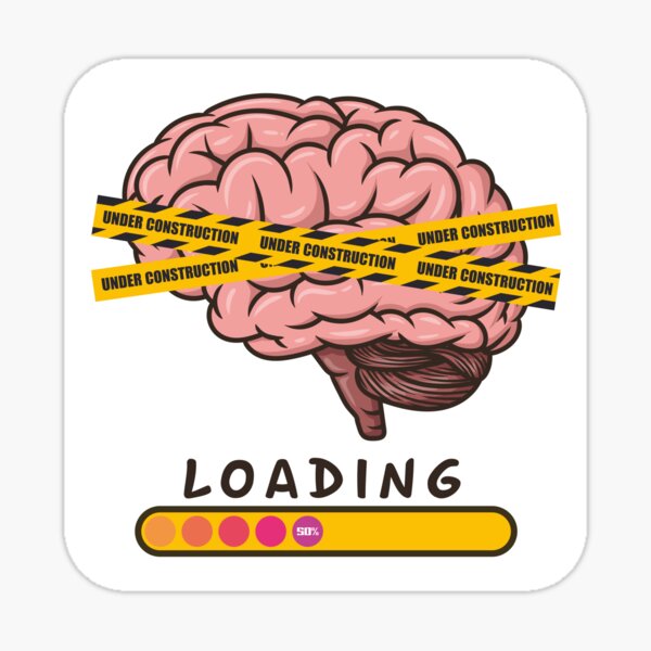 "Under construction brain" Sticker by TrikoCool | Redbubble