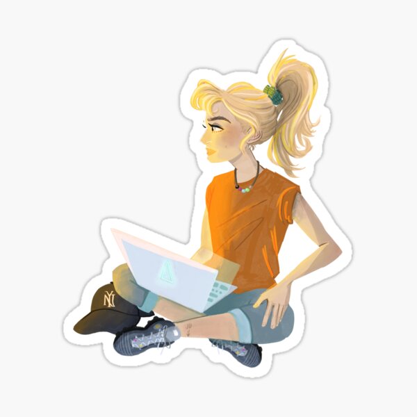 "Cute wise girl Annabeth Chase from Percy Jackson" Sticker by Djenaha ...