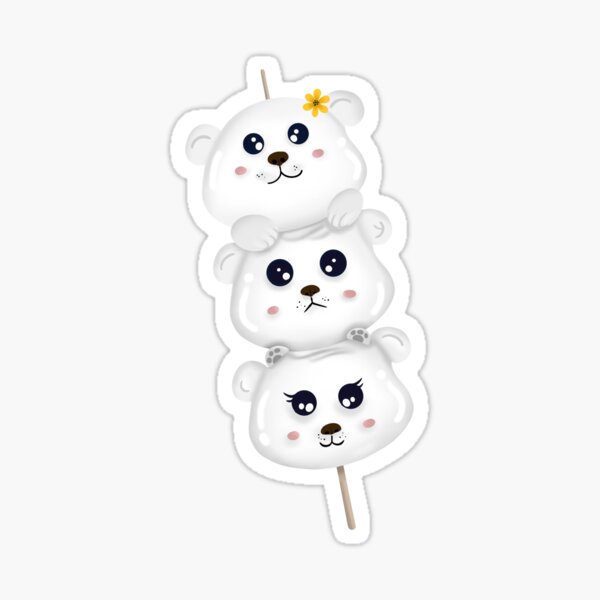 "Cute Polar Bear Dango Sticker" Sticker for Sale by Divyas-Doodles ...