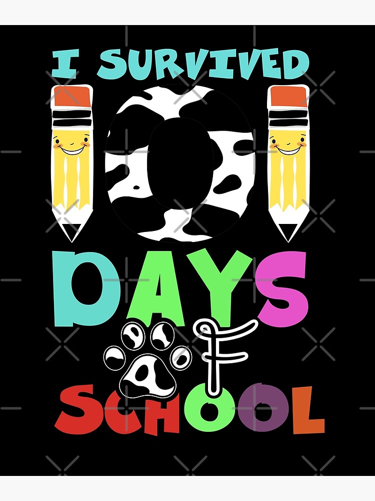 Póster «Sobreviví 101 días de escuela Profesor divertido Estudiante 100 ...