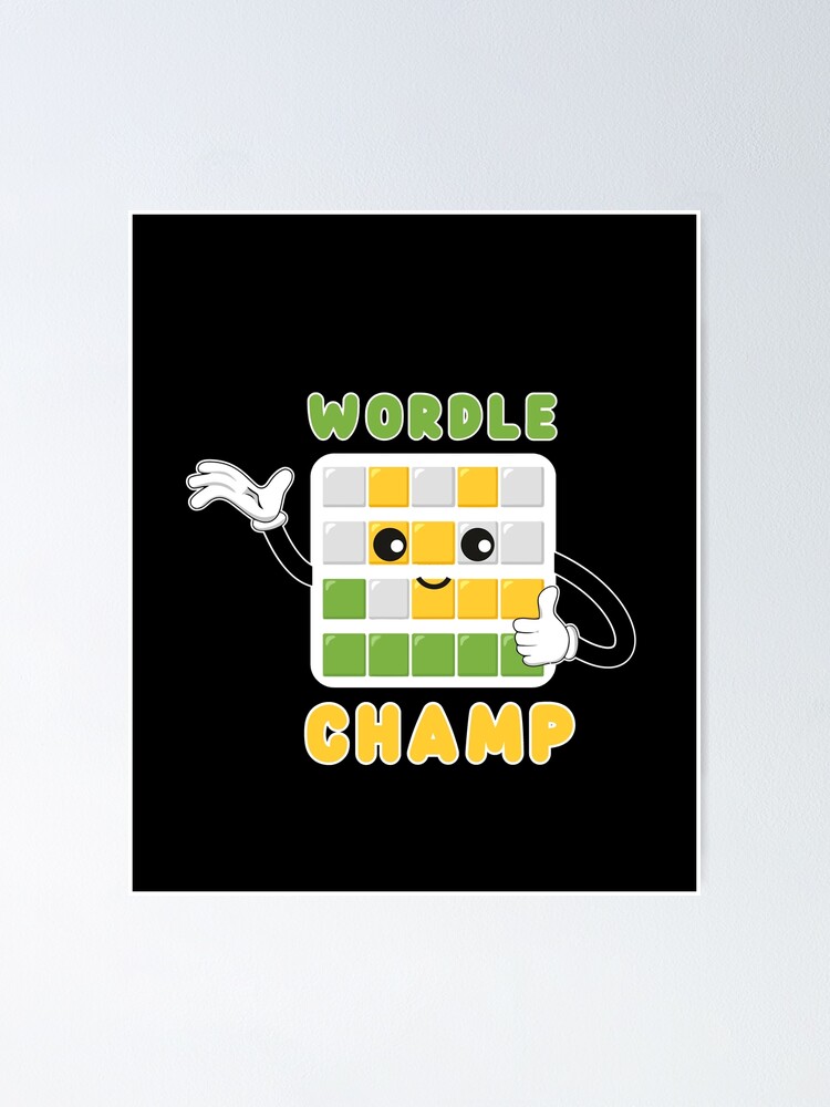 "Wordle Champion - Daily Word Game - Wordle Kawaii" Poster by ...